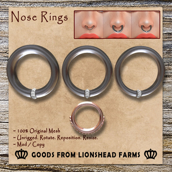 Second Life Marketplace - Lionshead Farms Nose Rings (boxed)